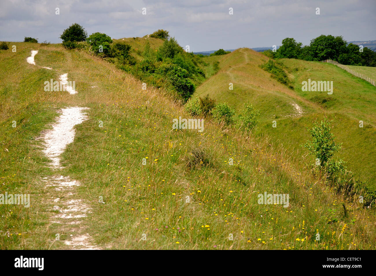 A view of Hod Hill iron age hill-fort Dorset UK Stock Photo - Alamy