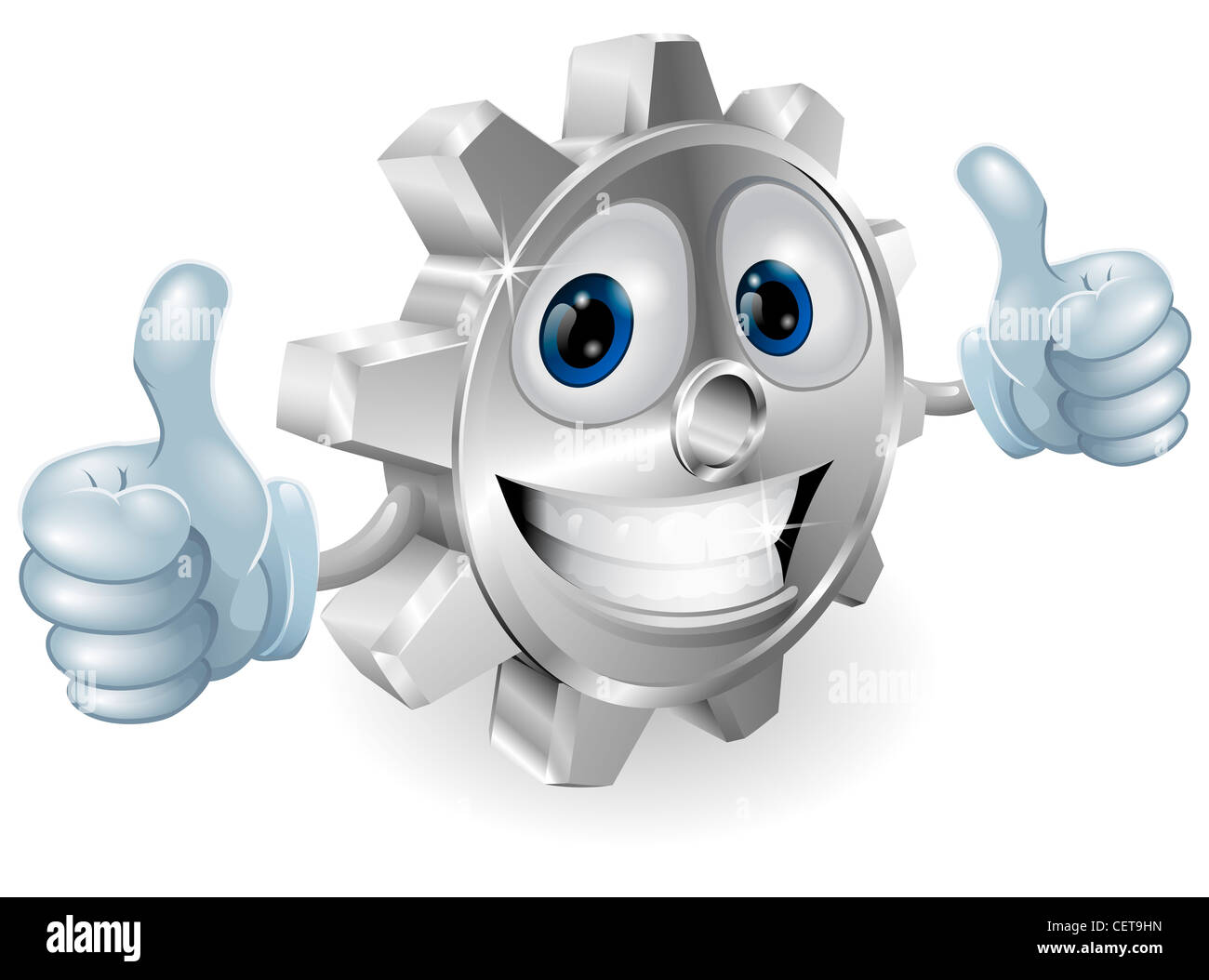 Illustration of gear cartoon character giving thumbs up cartoon ...
