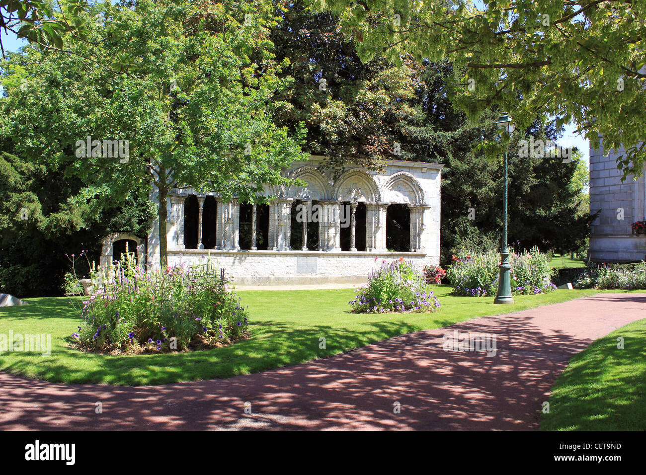 a park and flower garden with its historical monuments in the town of ...