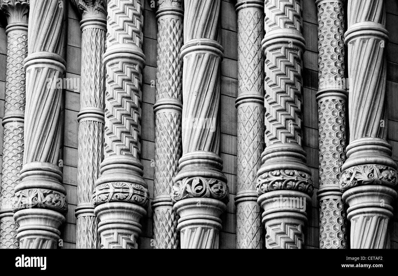 Romanesque architecture at the grand entrance of the Waterhouse ...