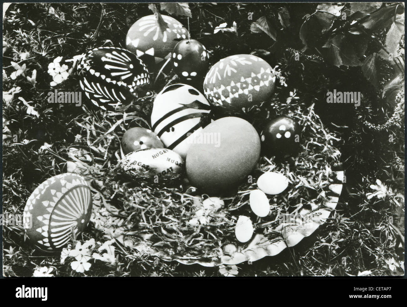 GERMANY - CIRCA 1986: Easter postcard printed in the GDR, is shown ...