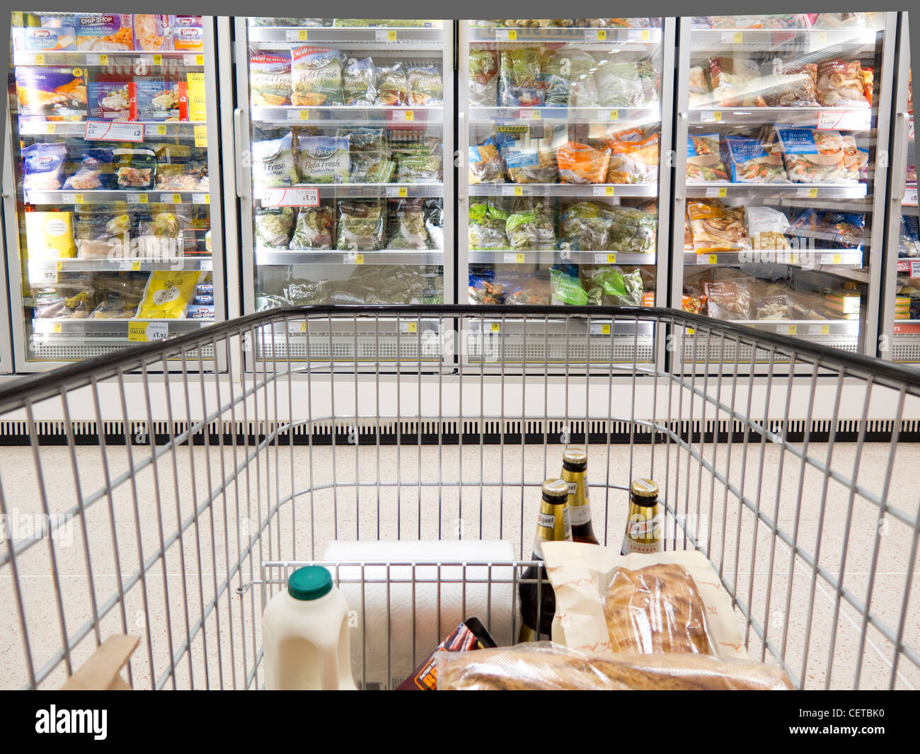 Trolley in supermarket Stock Photo - Alamy
