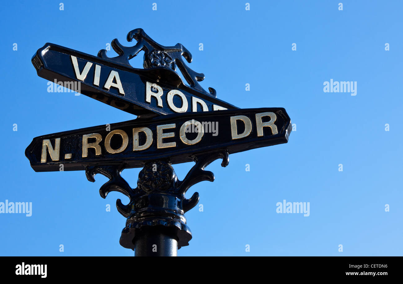 U.S.A., California, Los Angeles, road signs of Rodeo Drive Stock Photo ...