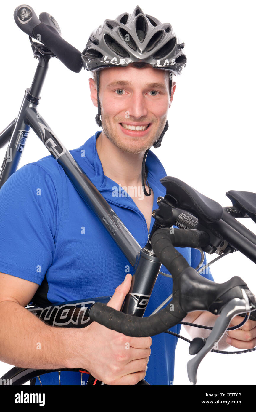 Man standing pose with cycle hi-res stock photography and images - Alamy