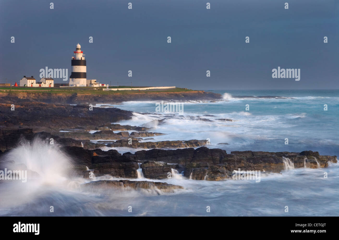A view toward Hook Lighthouse. It was built in the thirteenth century ...
