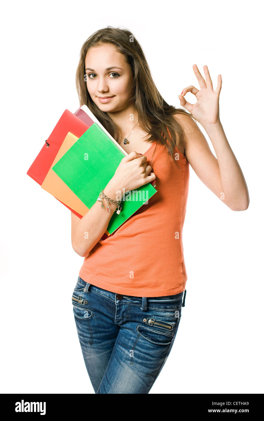 Person doing ok hand signal hi-res stock photography and images - Alamy