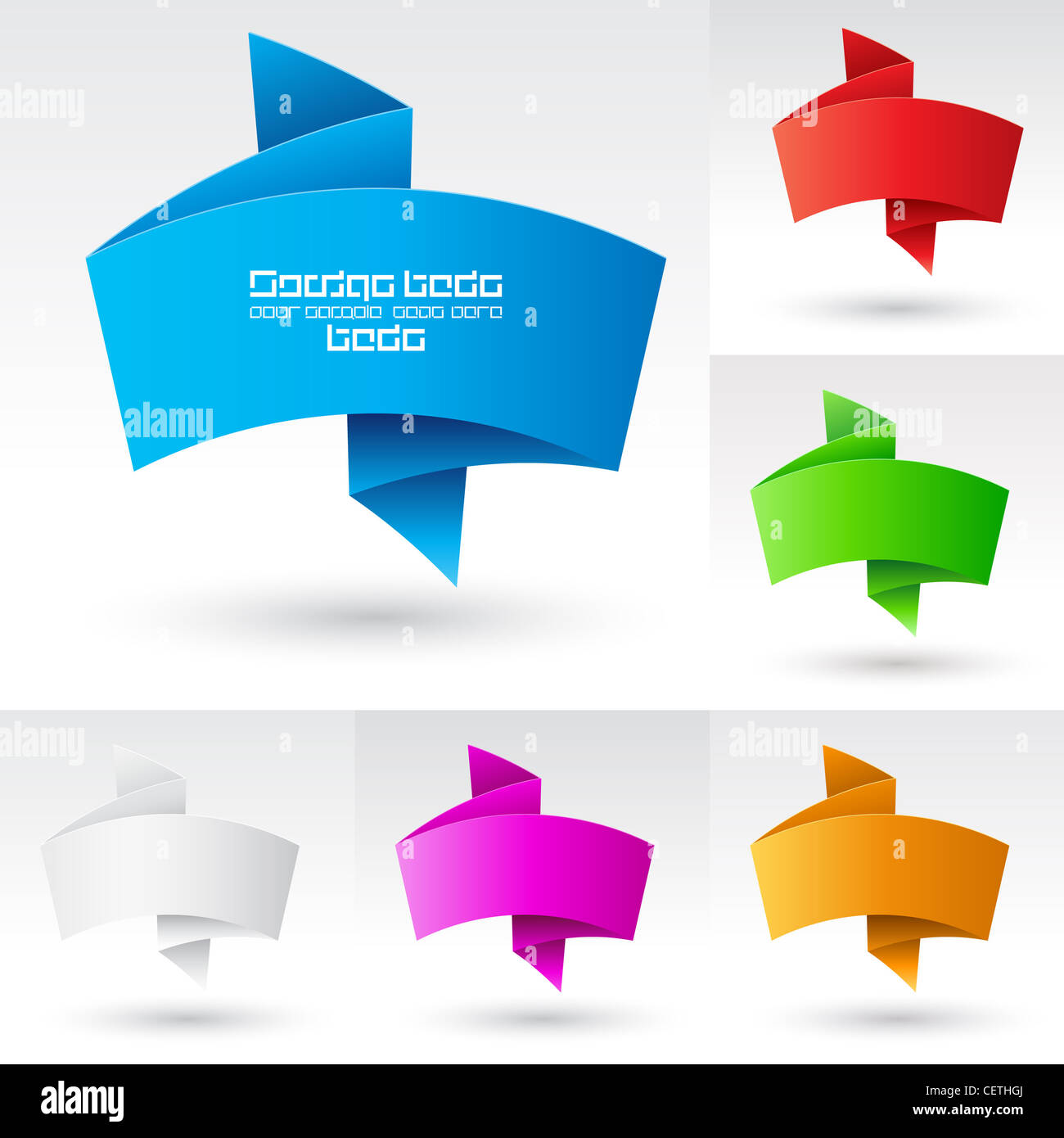 Wave Banners set number three. Illustration on white background for ...