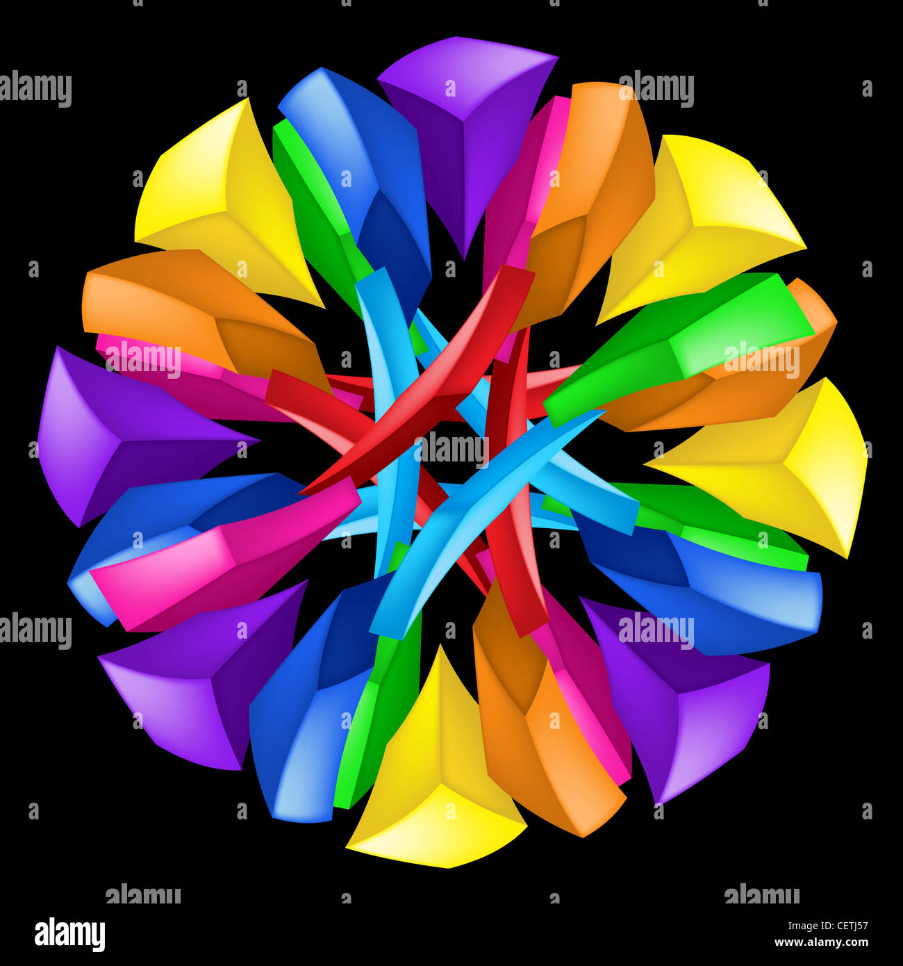 3d abstract composition. Illustration on black background Stock Photo ...