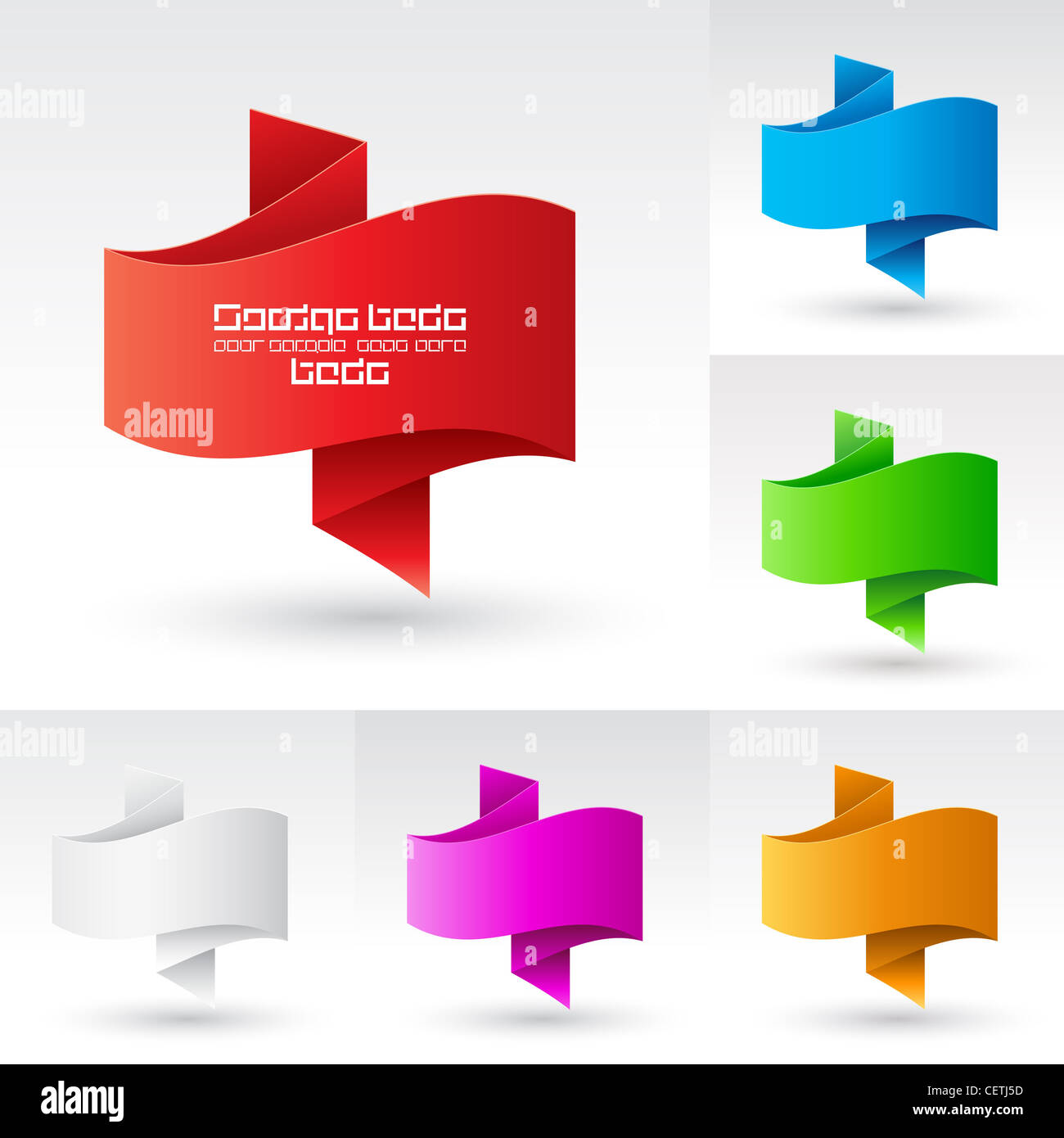 Wave Banners set. Illustration on white background for design Stock ...