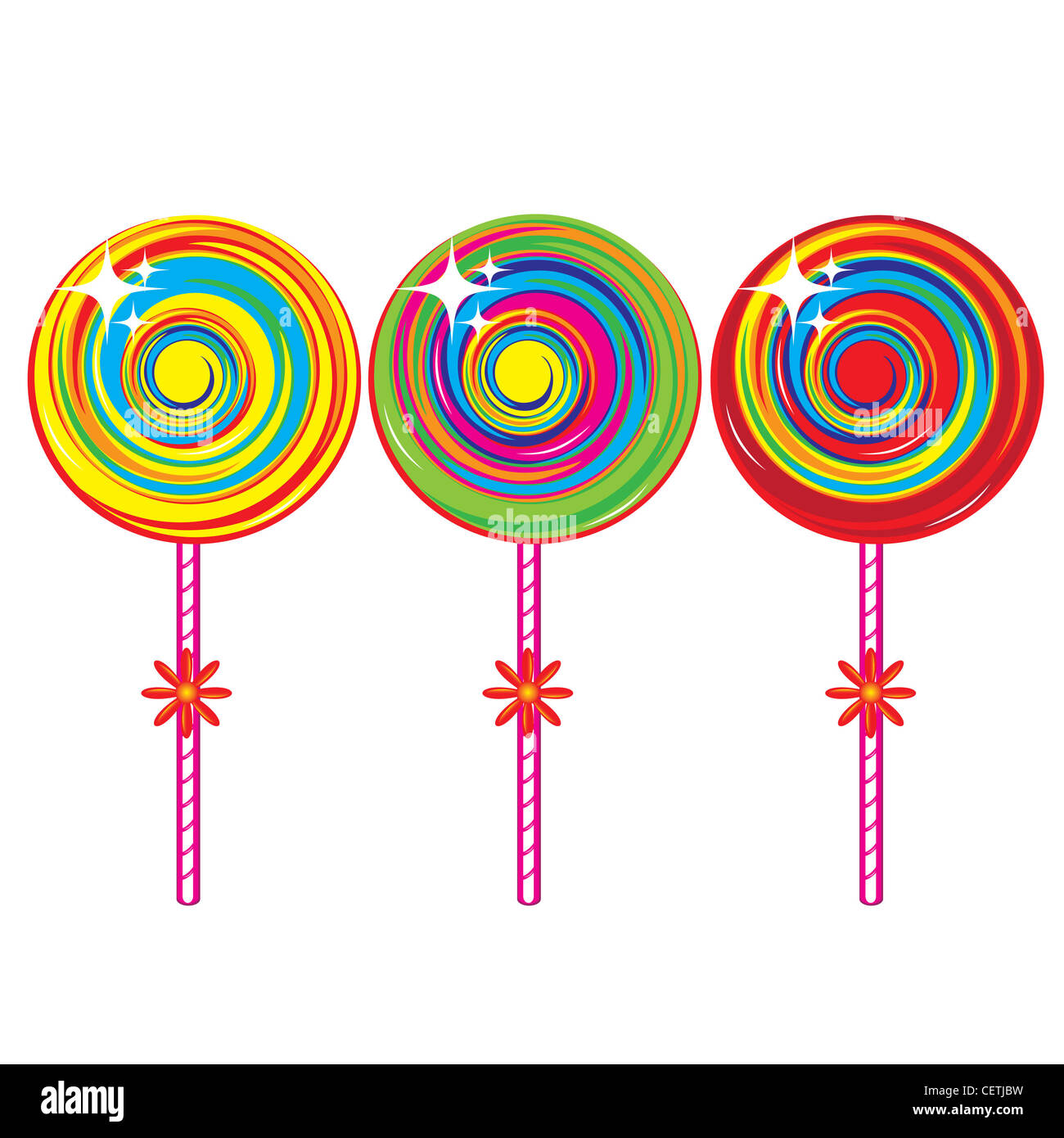 Set of colorful lollipops. Illustration on white background Stock Photo ...
