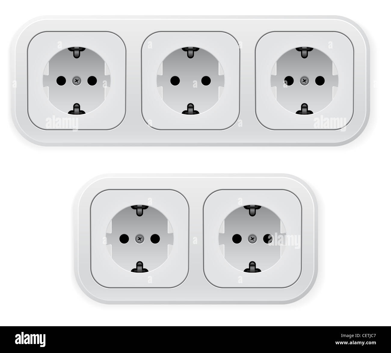 Realistic illustration of different forms outlets. illustration on ...