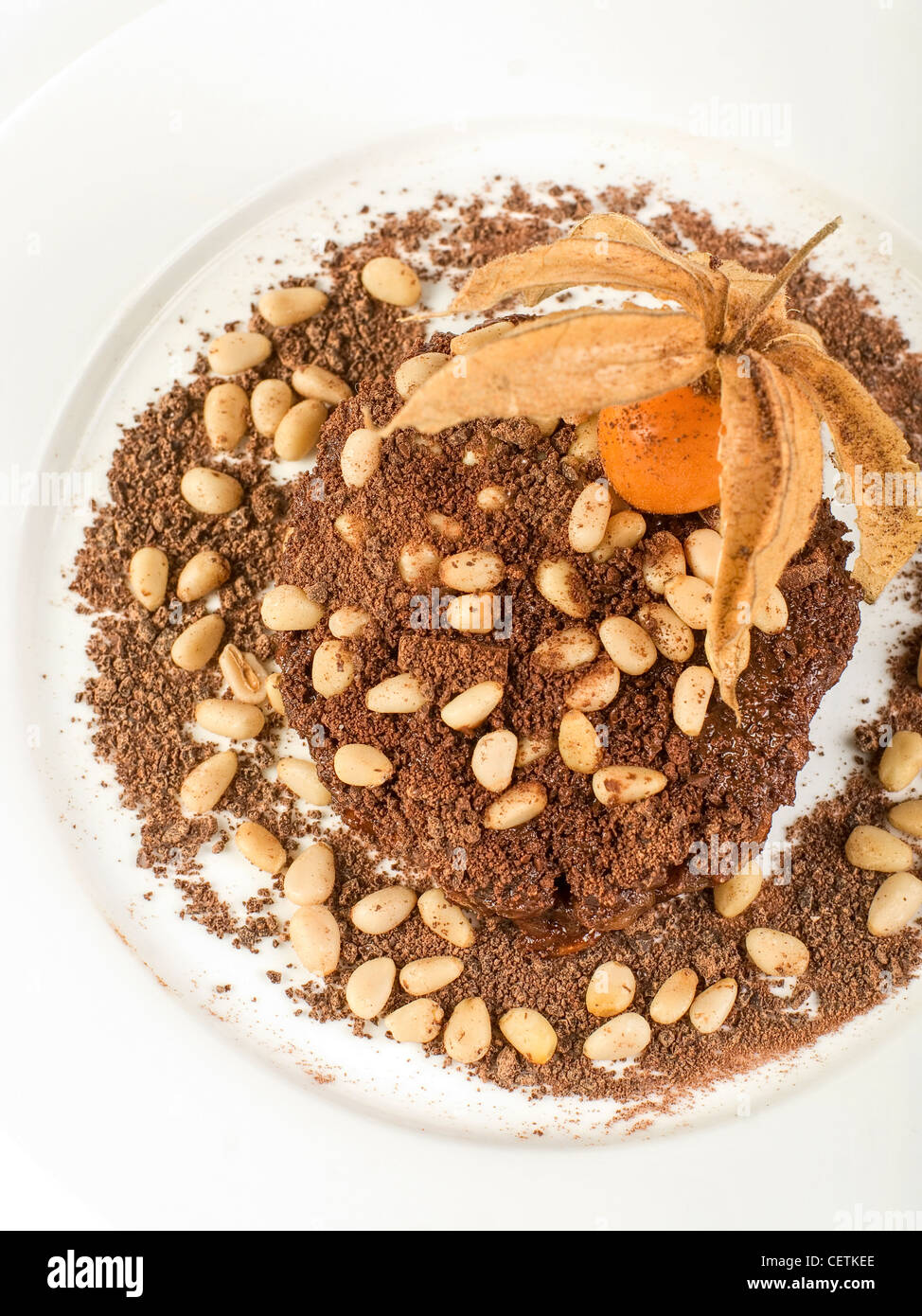 Chocolate risotto dessert closeup isolated on a white background Stock ...