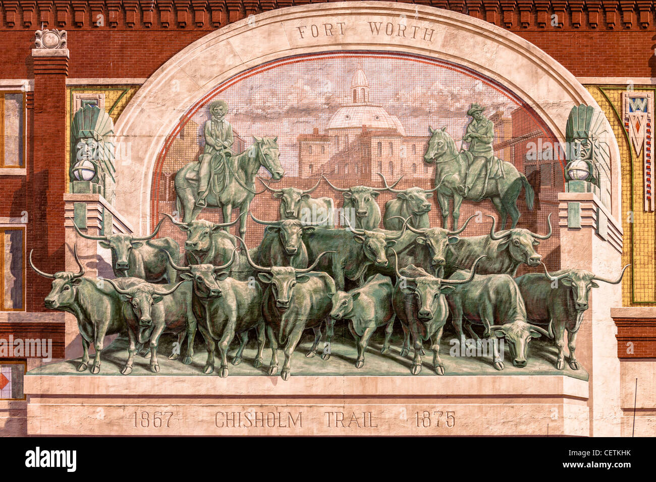 Chisholm trail mural, Fort Worth Stock Photo - Alamy
