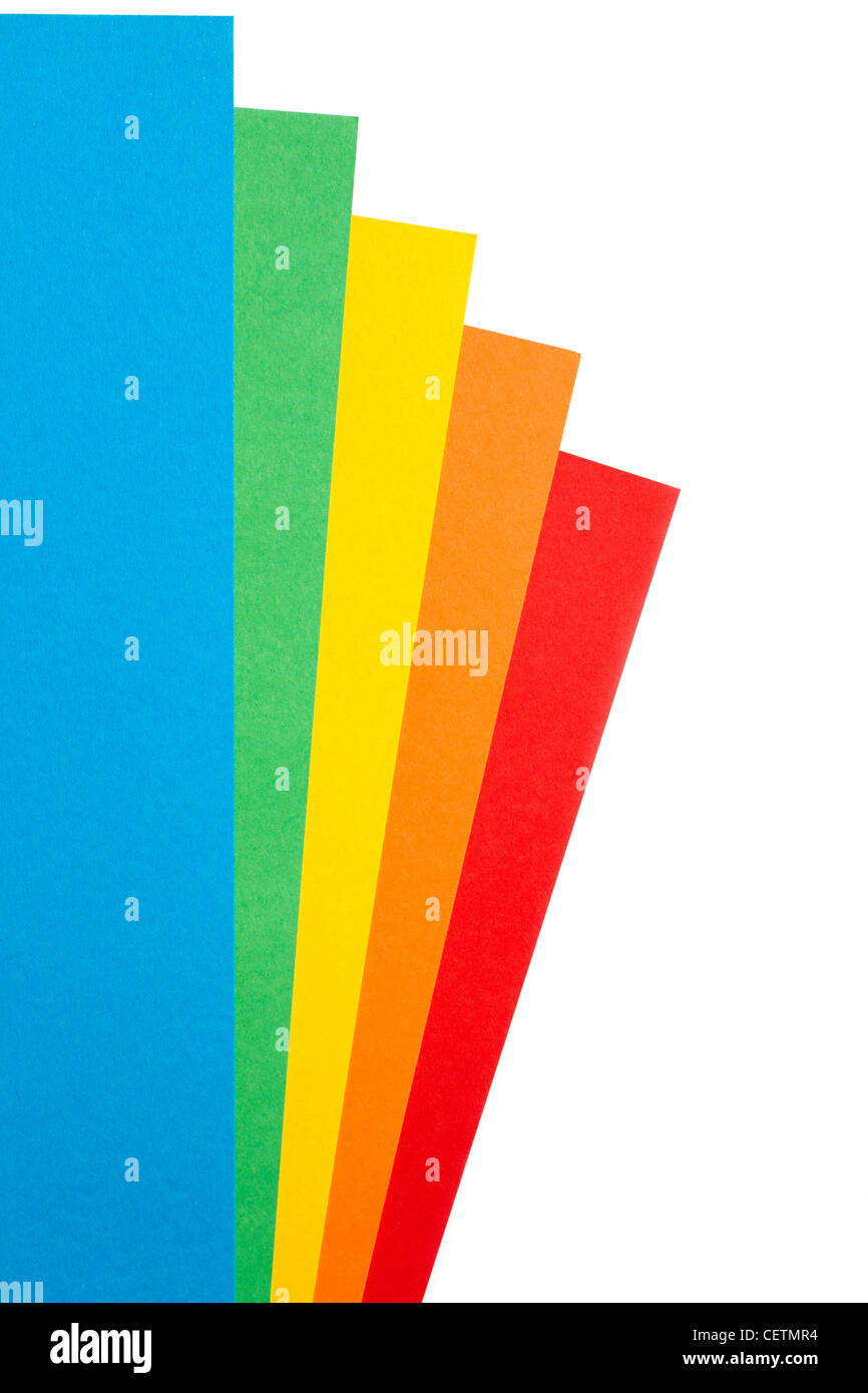 Five sheets of colored card Stock Photo - Alamy