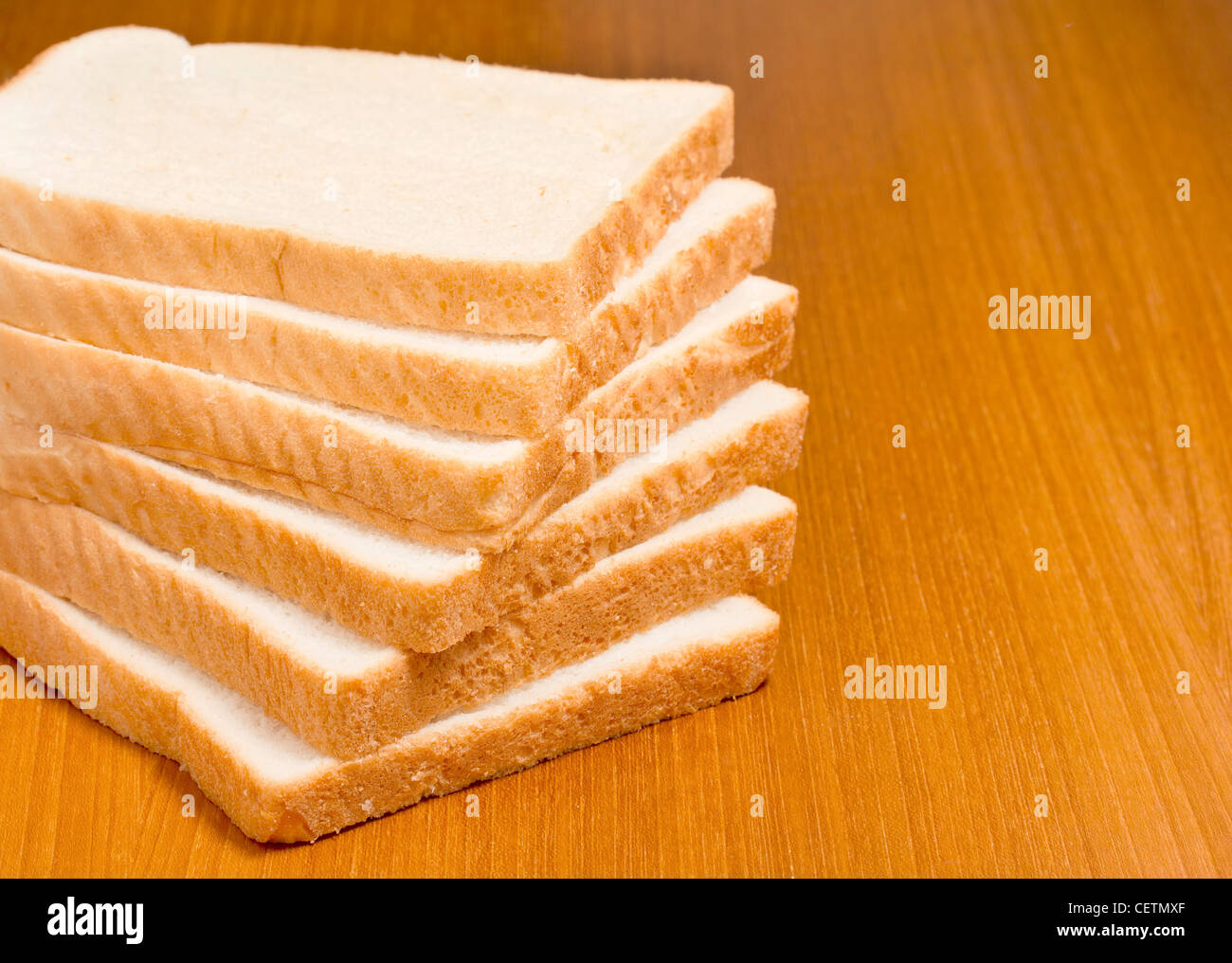 Stack of sliced white bread Stock Photo - Alamy
