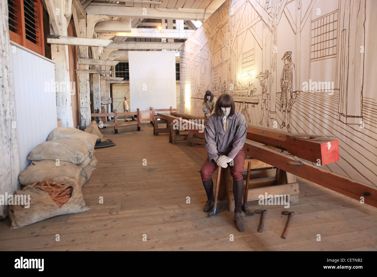 Inside the exhibition at the Historic Dockyard in Chatham, Kent ...