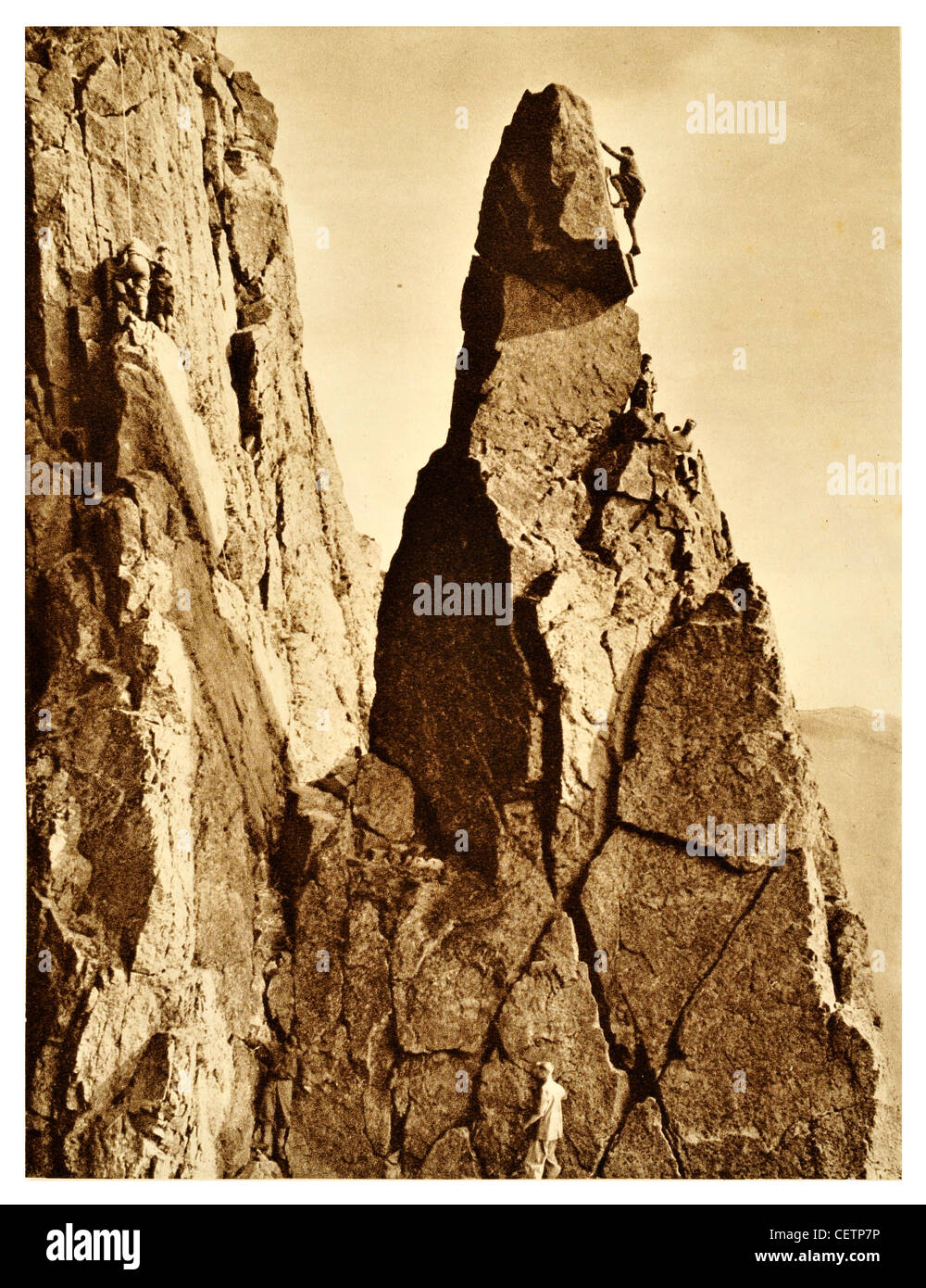 Climbing the Needle Rock Great Gable Stock Photo - Alamy