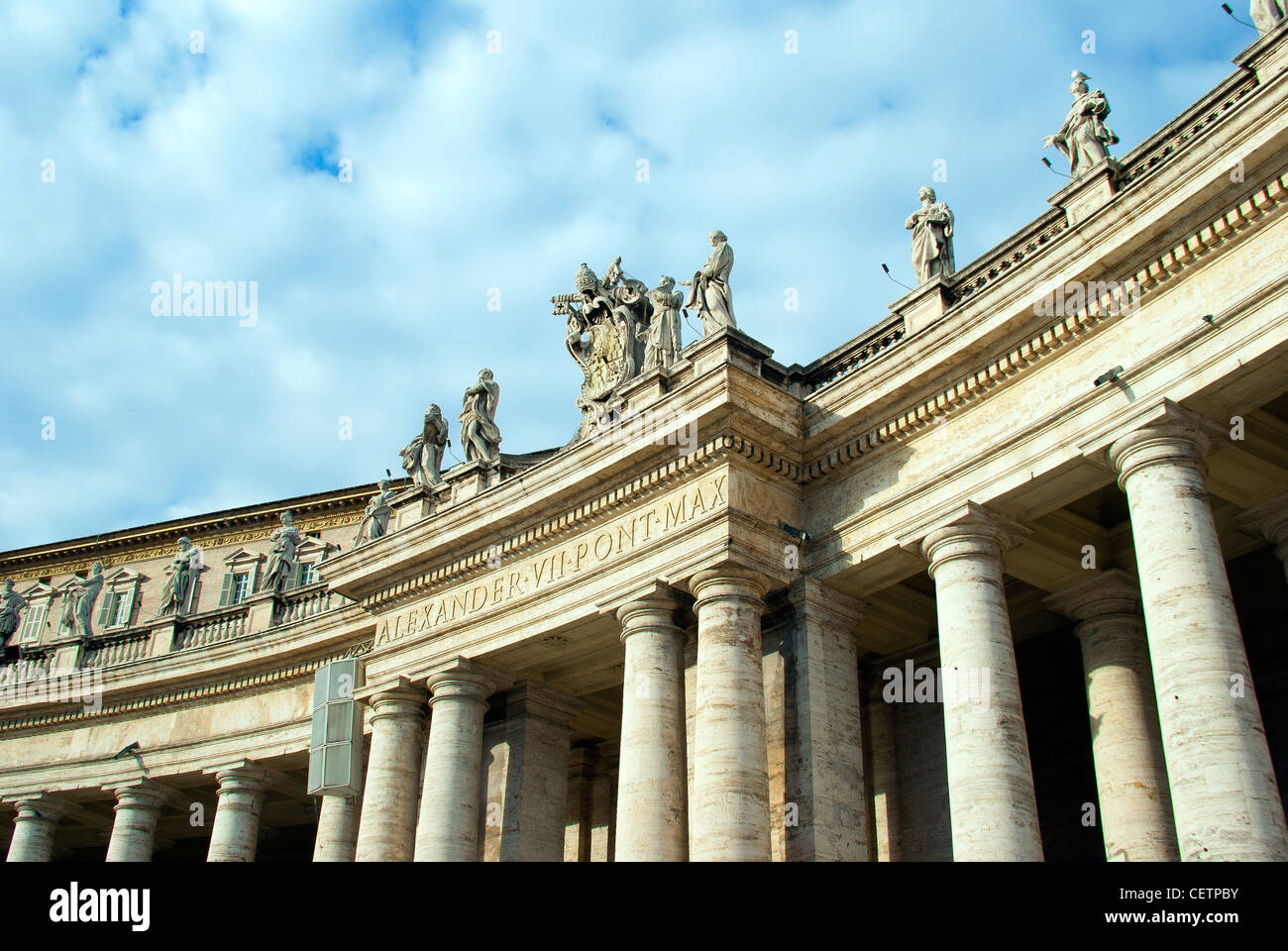 Famous colonnade of St. Peter's Basilica in Vatican, Rome, Italy Stock ...