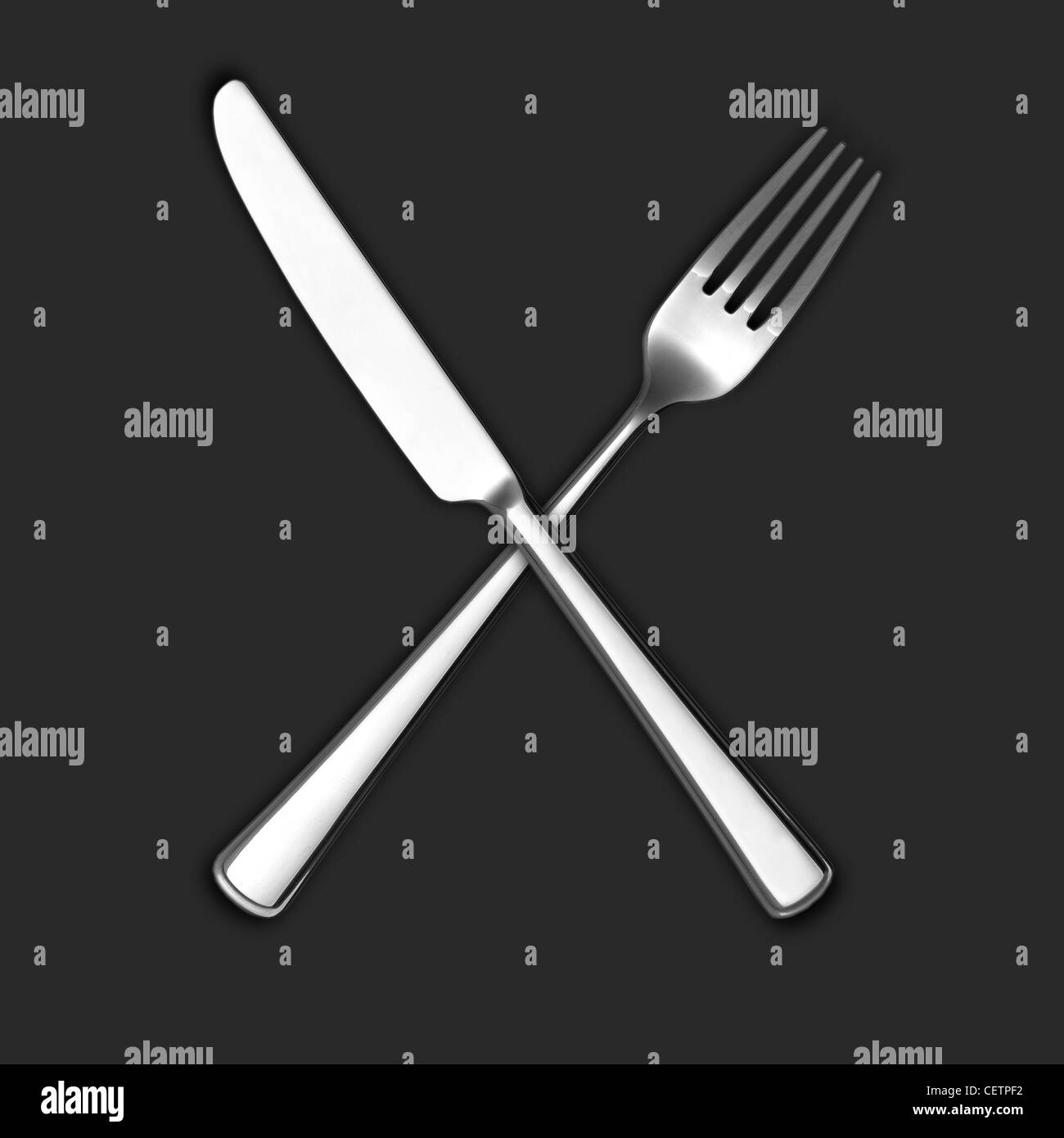 Crossed Fork Black and White Stock Photos & Images - Alamy