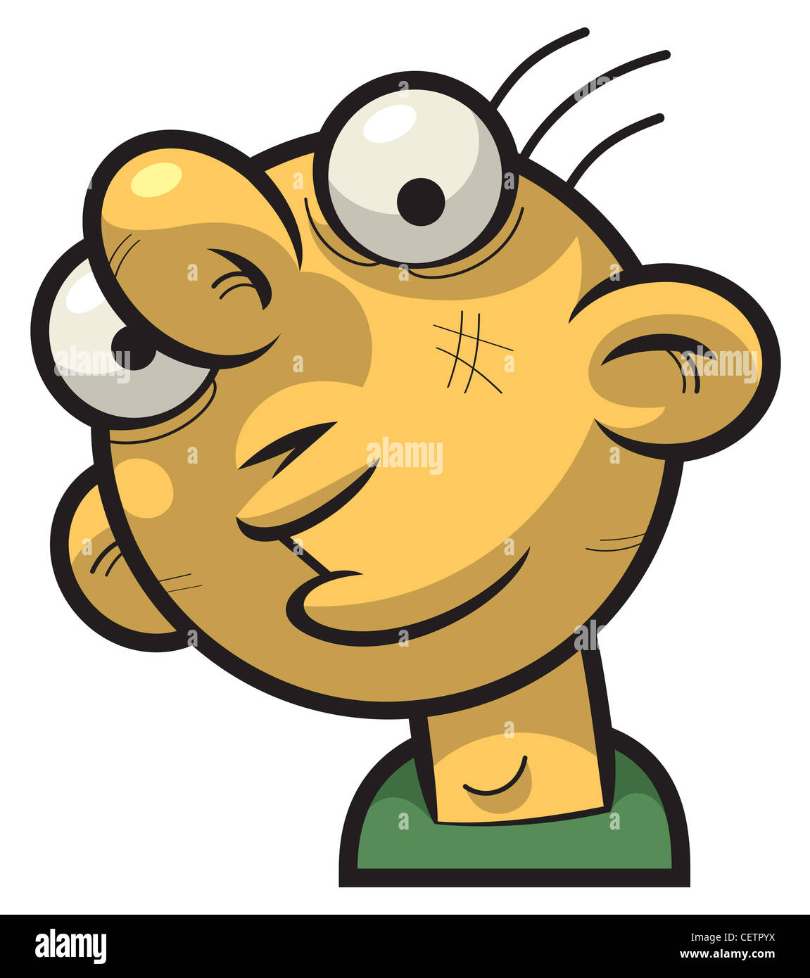 Thinking boy with round surprised face Stock Photo - Alamy