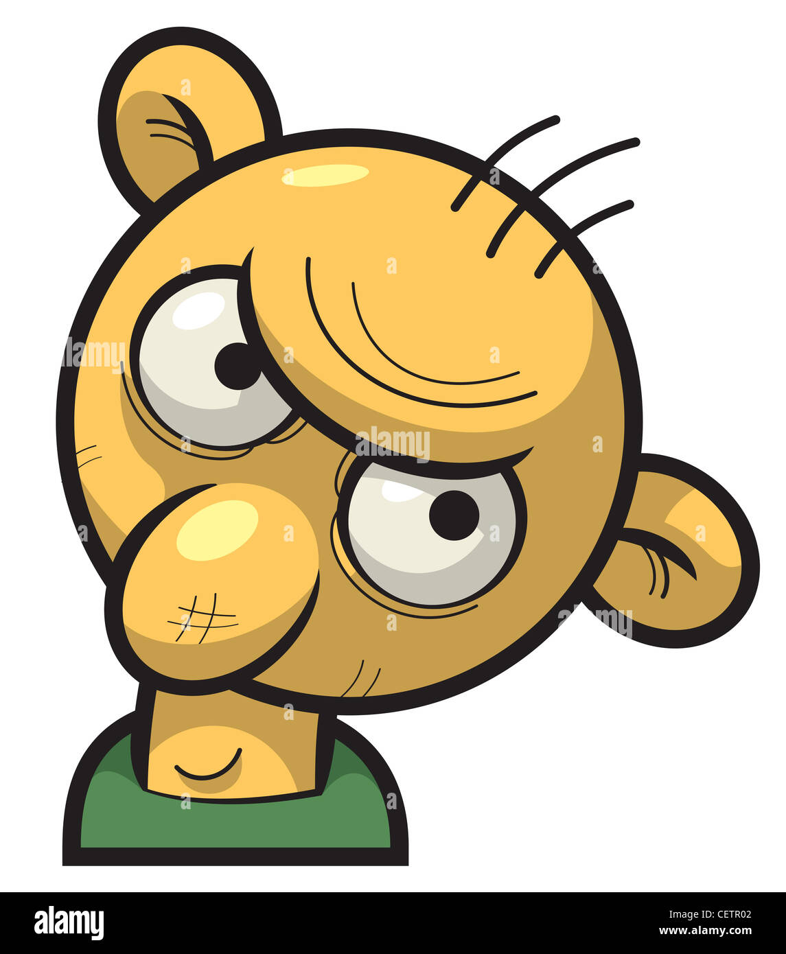 Angry boy with round gloomy face Stock Photo - Alamy