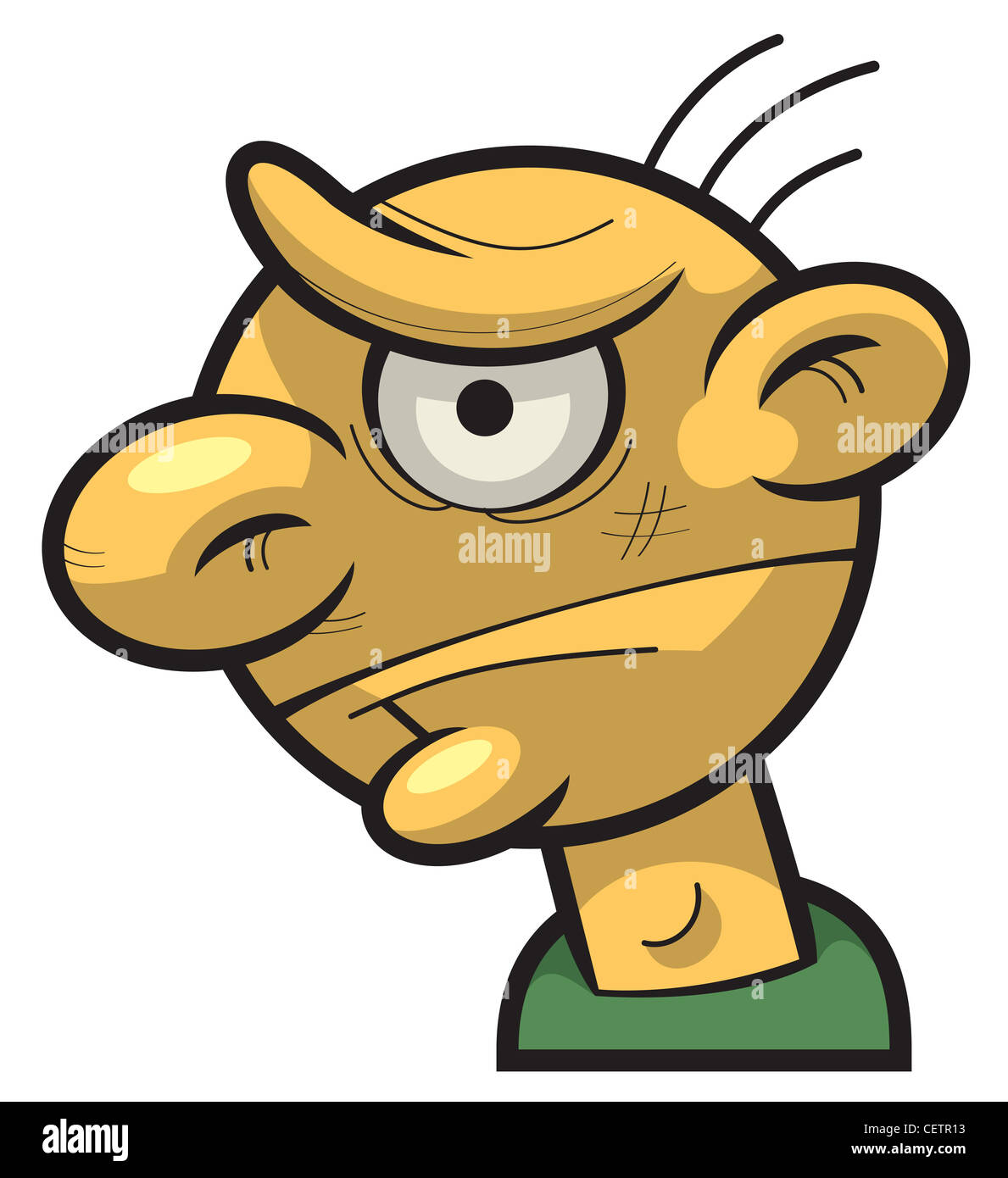 Angry boy with round gloomy face Stock Photo - Alamy