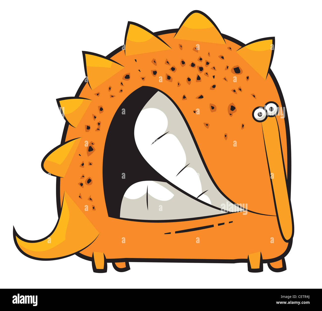 Yellow funny toy dinosaur grinding teeth Stock Photo - Alamy