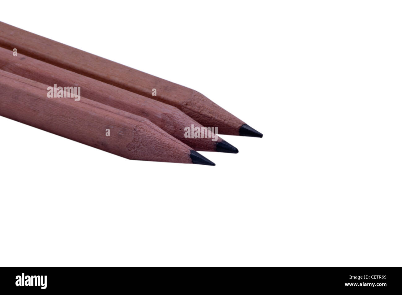 Wooden Sharp Pencils on isolated white background Stock Photo - Alamy