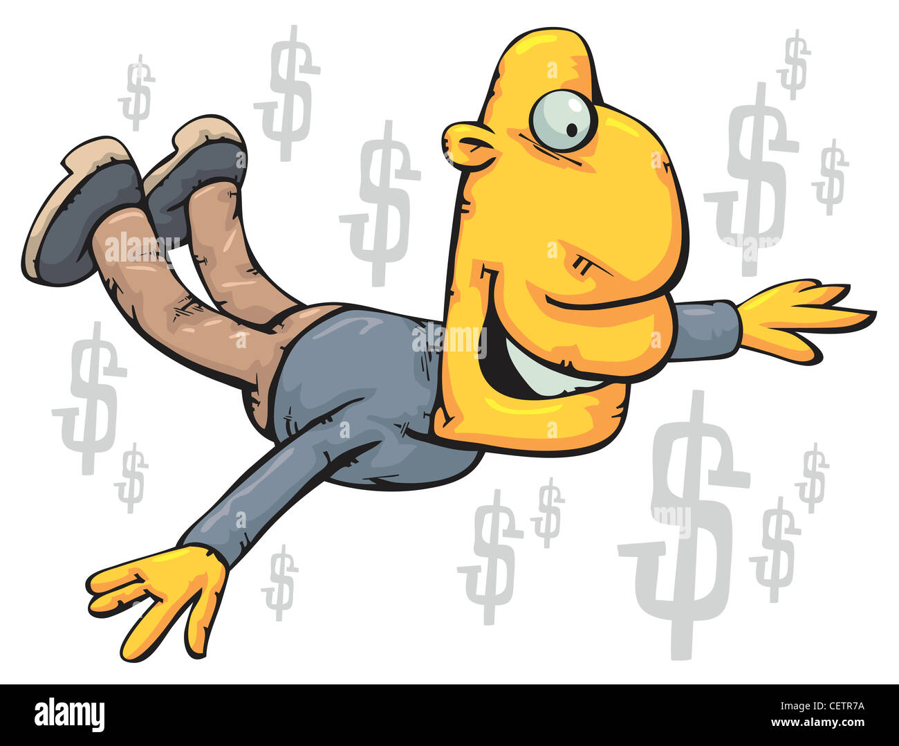 Flying man illustration Cut Out Stock Images & Pictures - Alamy
