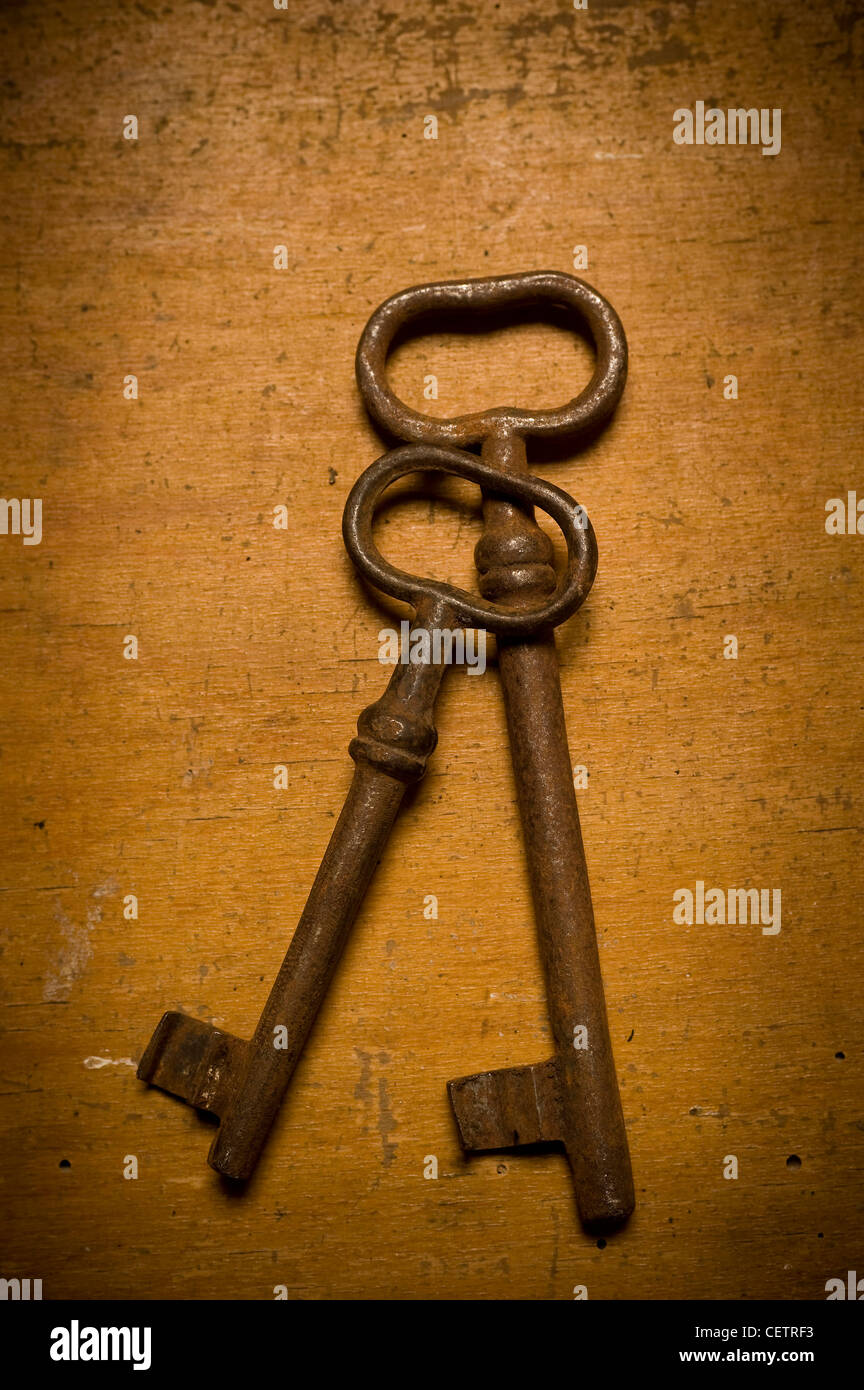 two old rusty keys Stock Photo - Alamy