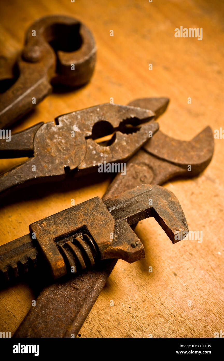 set of old rusty tools Stock Photo - Alamy