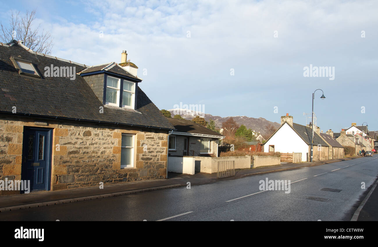 Newtonmore street scene Scotland January 2012 Stock Photo - Alamy