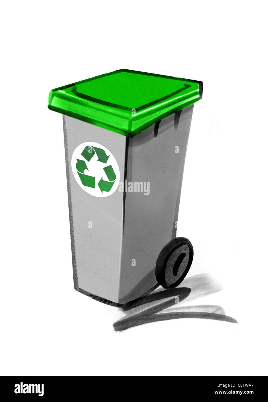 Waste bin drawing Cut Out Stock Images & Pictures - Alamy