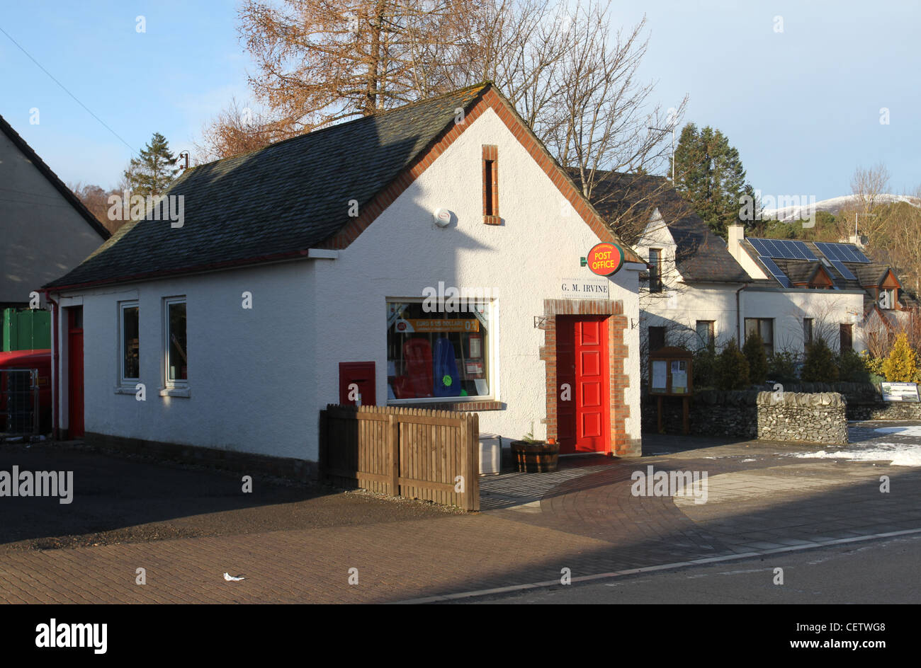 Exterior of Newtonmore Post Office Scotland January 2012 Stock Photo ...