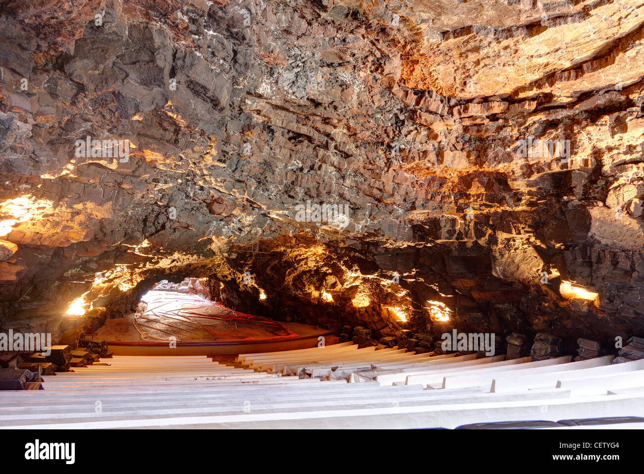 Underground theatre at Jameos del Agua Lanzarote Spain Stock Photo - Alamy