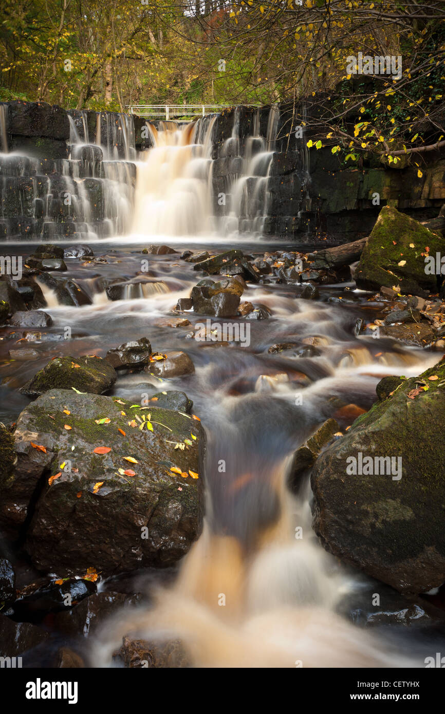 The tumbling waters of Mill Gill Force near Askrigg, North Yorkshire ...