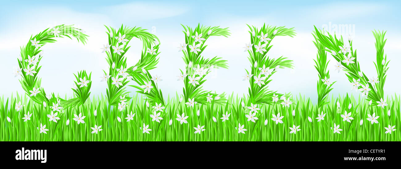 Eco-Style Grass Letters. Green. version letters is in my gallery Stock ...