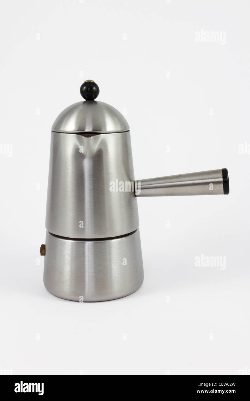 Italian style stove coffee pot on a white background Stock Photo - Alamy