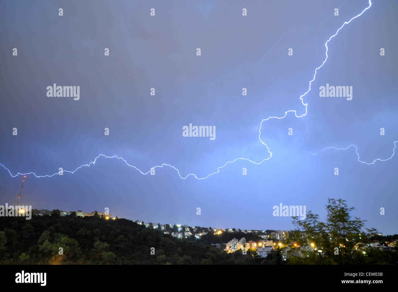 Lightning storm Photographed in Haifa, Israel in November Stock Photo ...