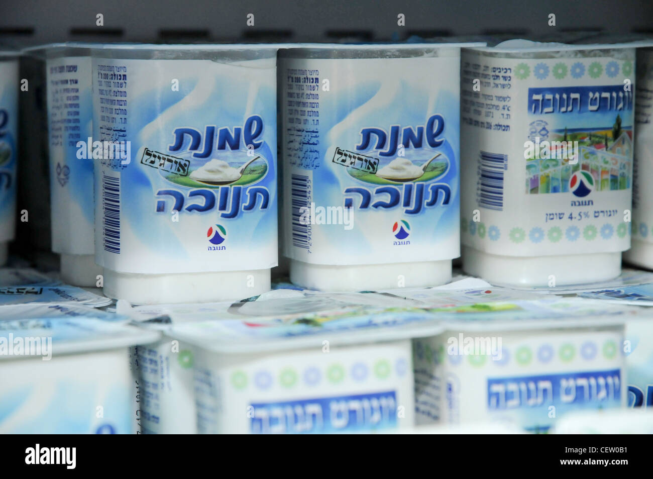 Tnuva Sour cream and yogurt dairy products Stock Photo - Alamy