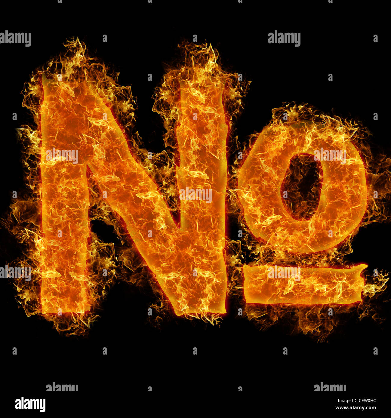 Fire sign number on a black background Stock Photo - Alamy