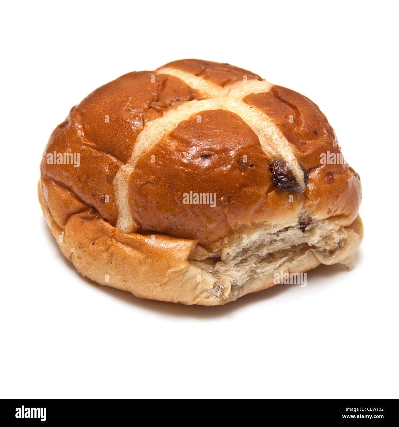 Hot cross bun isolated on a white studio background Stock Photo - Alamy