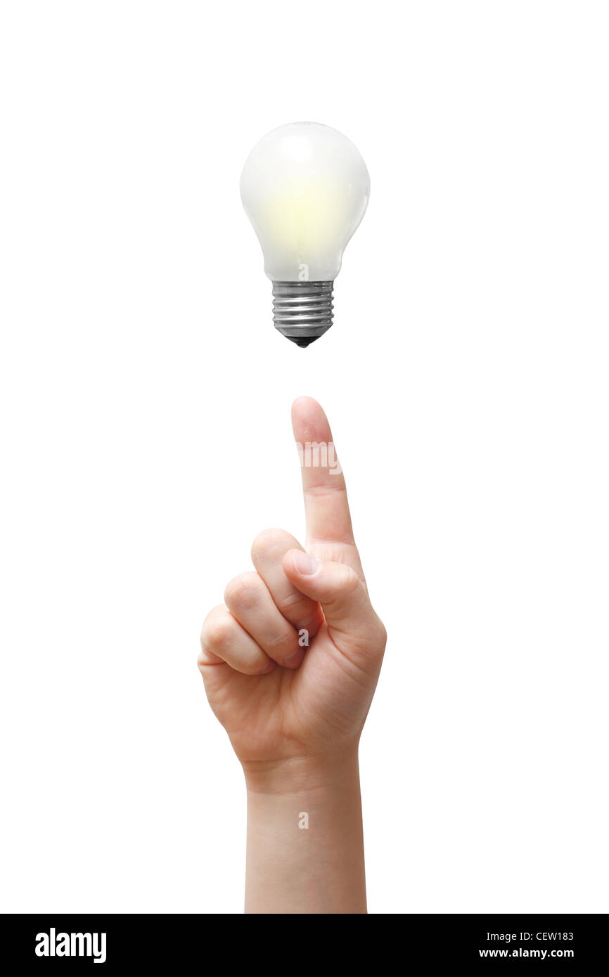 A hand holding a light bulb Stock Photo - Alamy