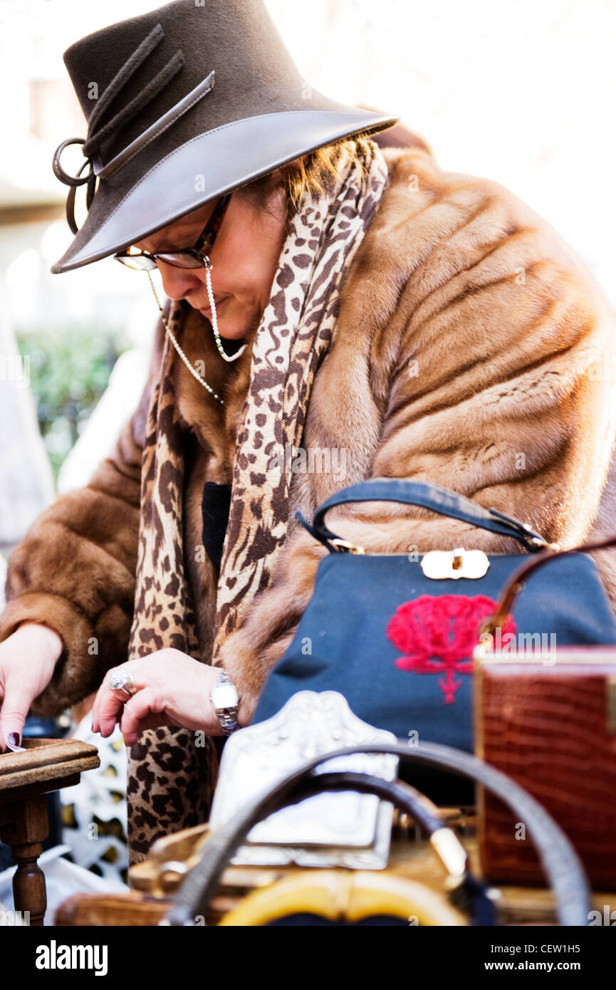 Portobello Road Street Market London elderly lady character stallholder ...