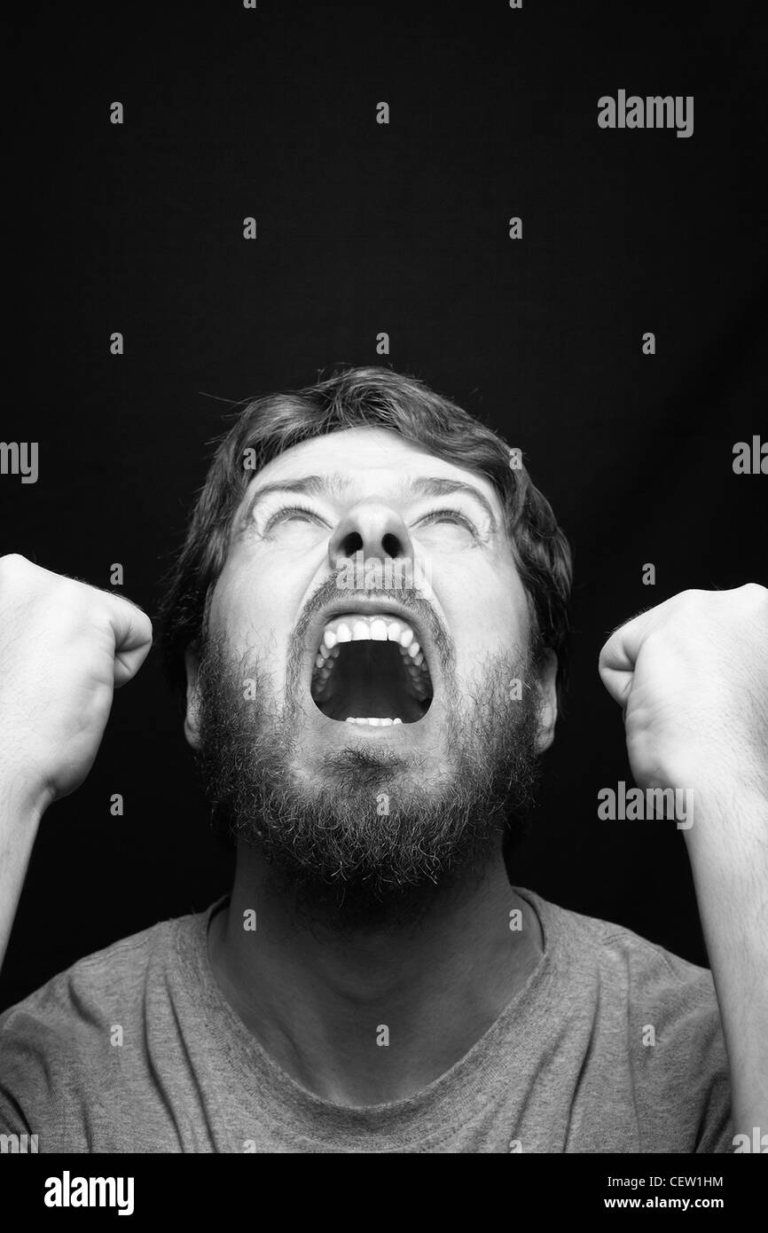 Scream stress Black and White Stock Photos & Images - Alamy