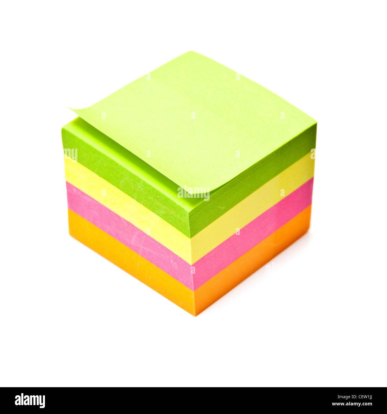 Sticky note pad isolated on a white studio background Stock Photo - Alamy