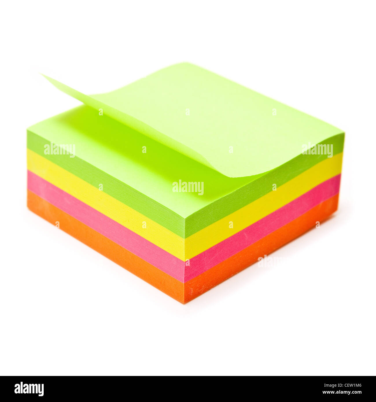 Sticky note pad isolated on a white studio background Stock Photo - Alamy