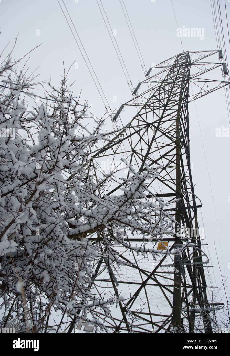 a electric pylon in tylers common Harold wood Essex Stock Photo - Alamy