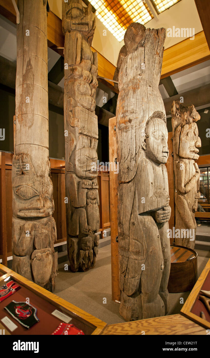 Old totem poles. Totem Heritage Center. Ketchikan. Alaska. USA Stock ...