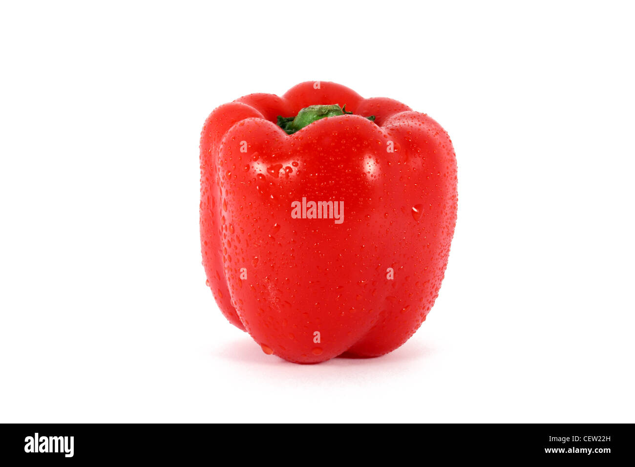 Single fresh red ripe pepper, isolated on white Stock Photo - Alamy